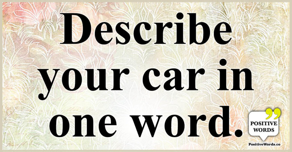 Describe your car in one word.